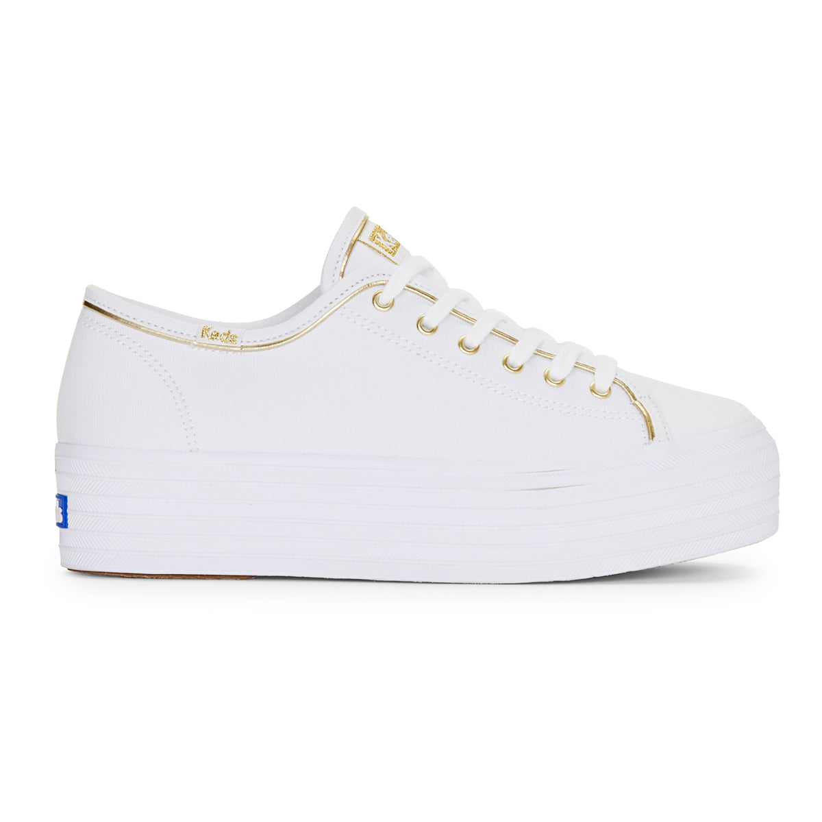 Women's Triple Up Canvas Piping White/Gold – Keds Australia