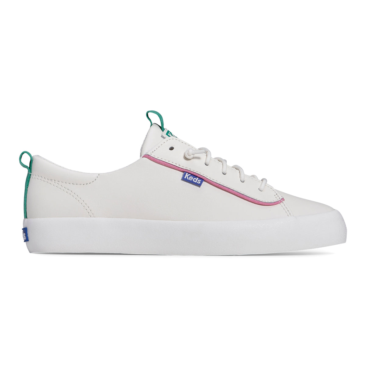 Women's Kickback Leather Pop Binding White/Multi – Keds Australia